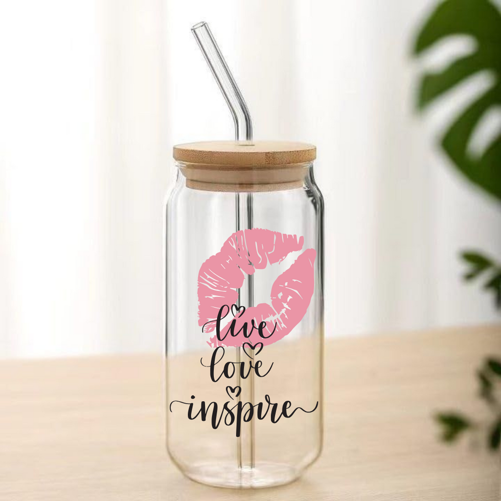 Personalised Glass Tumbler Cups with straw – Adore Gifts